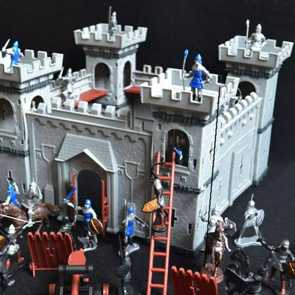 Medieval Castle Toy, Castles Knights Soldiers Model Kit Knight Figures ...