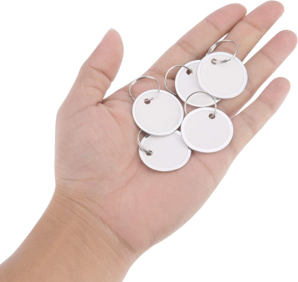 100 Pieces Metal Rimmed Key Tags round Paper Tags with Split Rings 40Mm ...