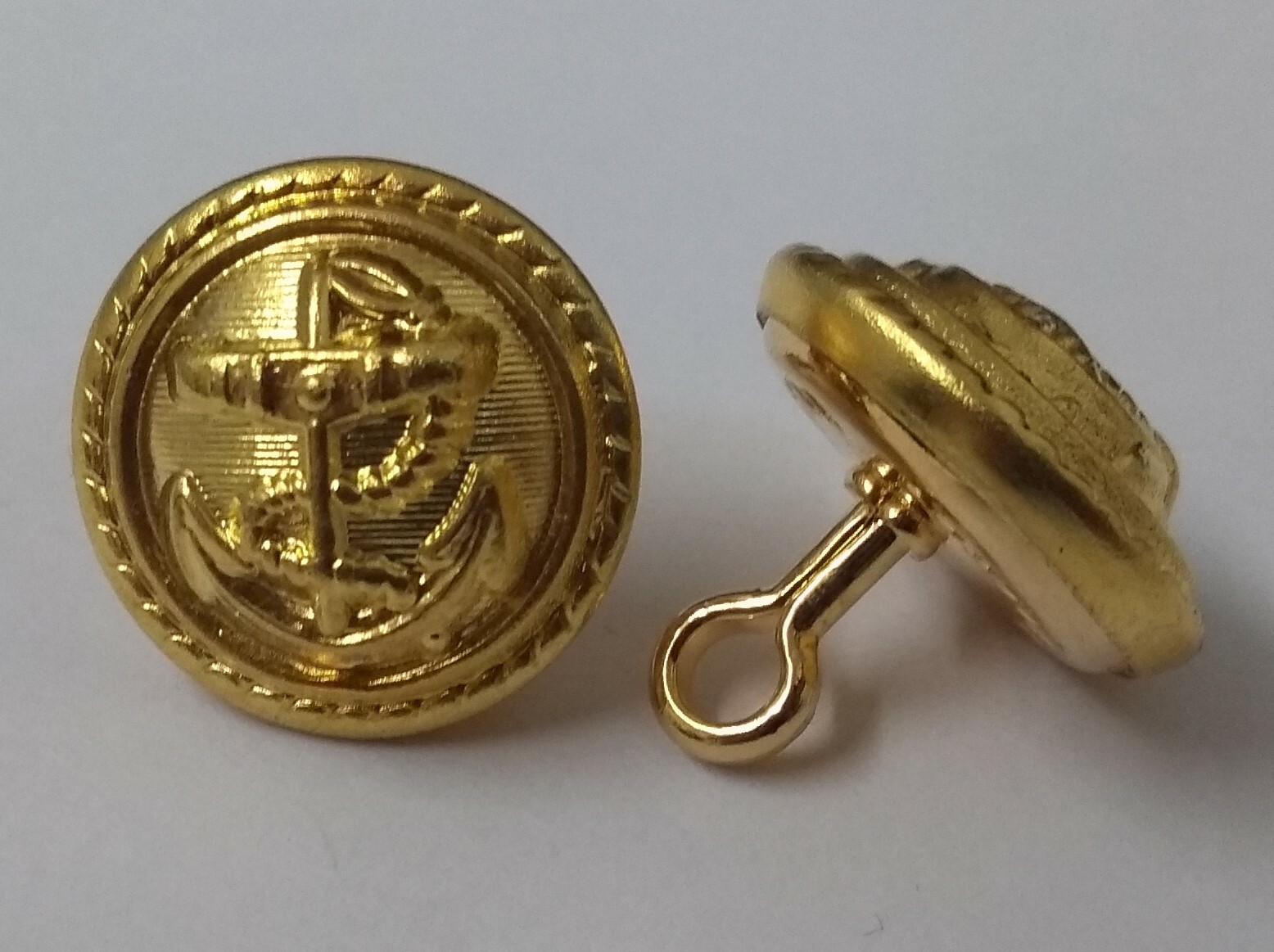 Genuine Navy Issue Uniform Dress Rope Edge Foul Anchor Buttons 17.3 mm ...