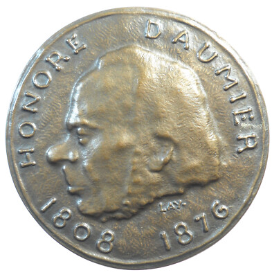 France HONORE DAUMIER artist and caricaturist bronze 98mm SFAM by ...