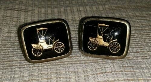 Vintage Goldtone Antique Car FORD MODEL T? Cufflinks Set UNIQUE | eBay