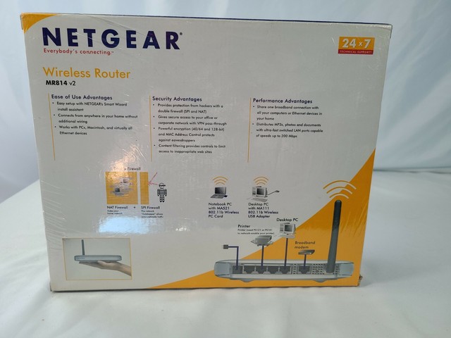 Netgear MR814 11 Mbps 4-Port 10/100 Wireless B Router for sale online ...