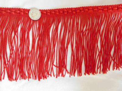 4" long RED TRIM CHAINETTE fringe 7 1/4 yards yds for flapper dress ...