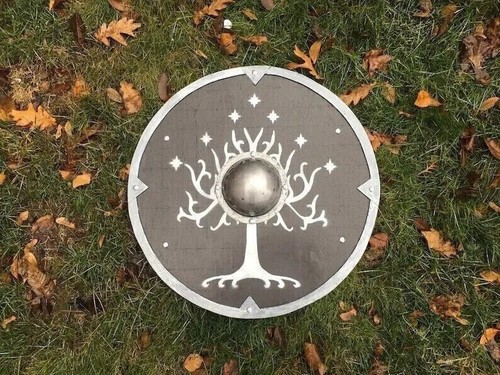 24'' Wooden Gondorian Trooper Round Shield Viking Tree Medieval Shield ...