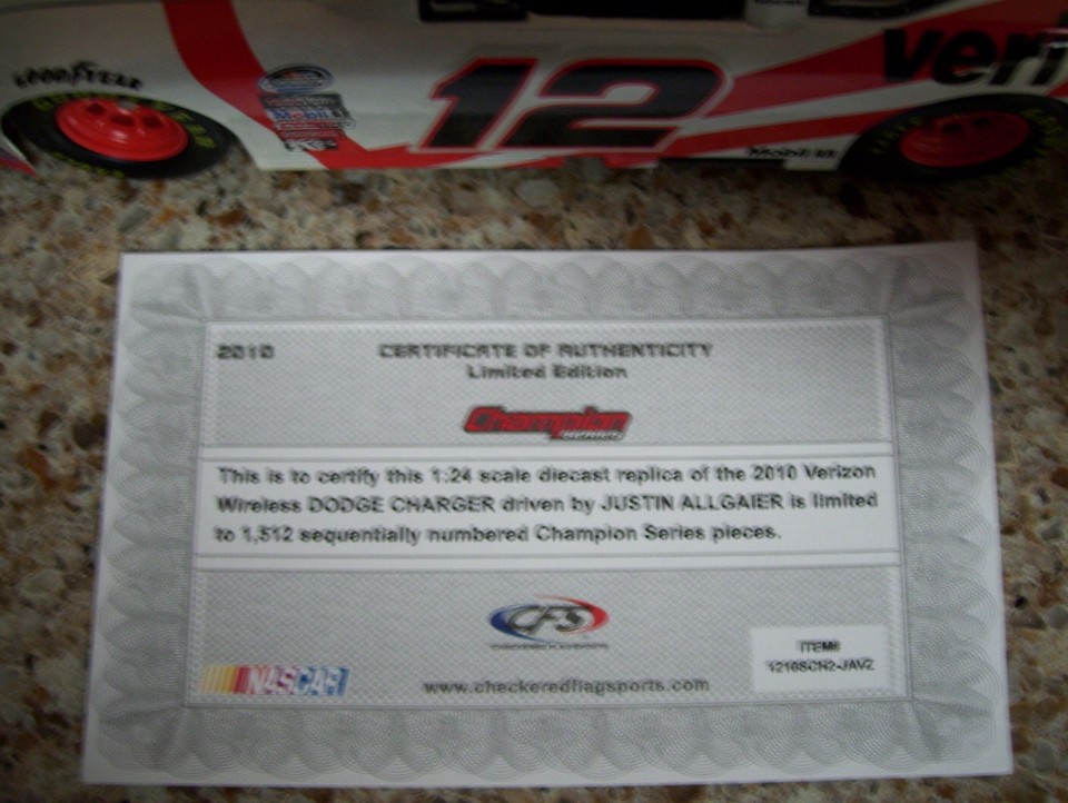SIGNED #12 Justin Allgaier 1/24 2010 comes with a coa Car Is Mint | eBay