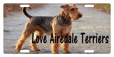 AIREDALE TERRIER DOG Custom License Plate CANINE BREED Emblem LOVE ...