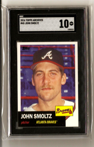 John Smoltz 2016 Topps Archives #45 SGC 10 Gem Mint POP:1 Atlanta ...