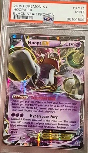 POKEMON CARD HOOPA EX XY71 BLACK STAR PROMO 71 FOIL GRADED PSA 9 MINT # ...