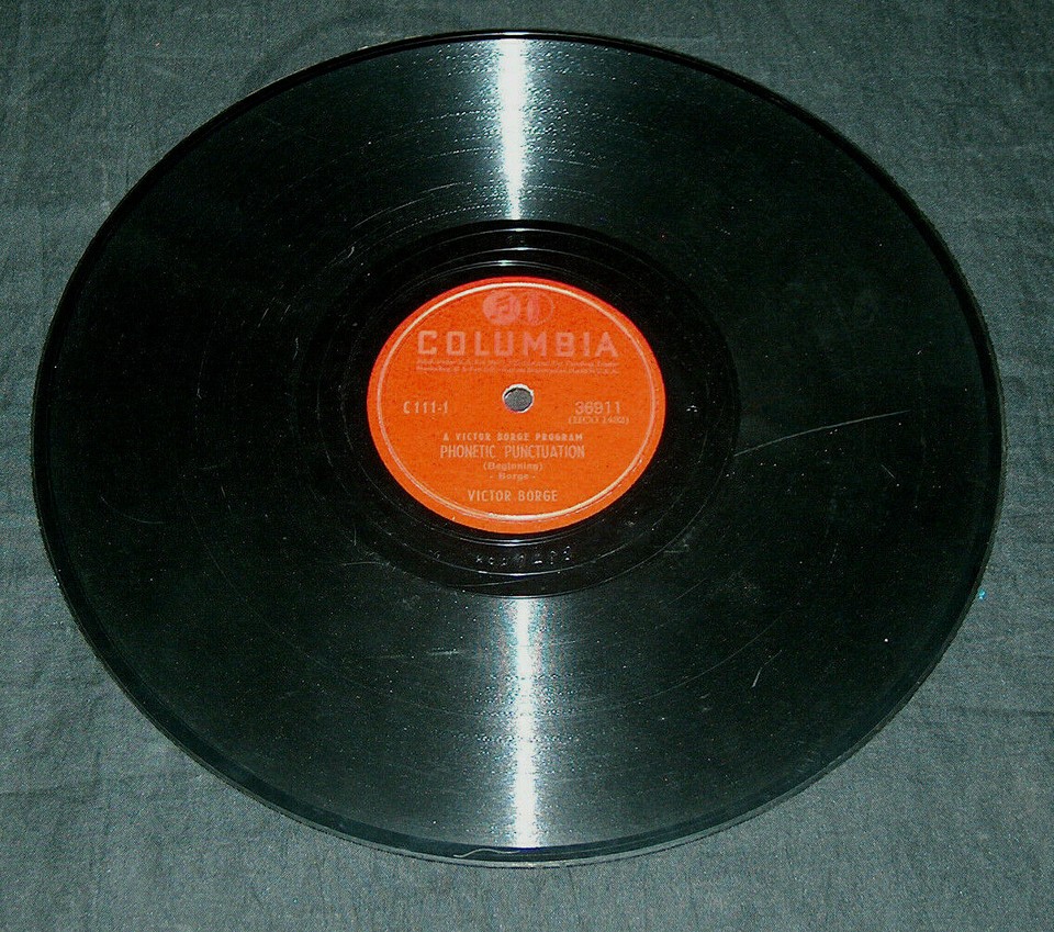 Columbia 36911 Victor Borge Program Phonetic Punctuation 10" 78RPM ...