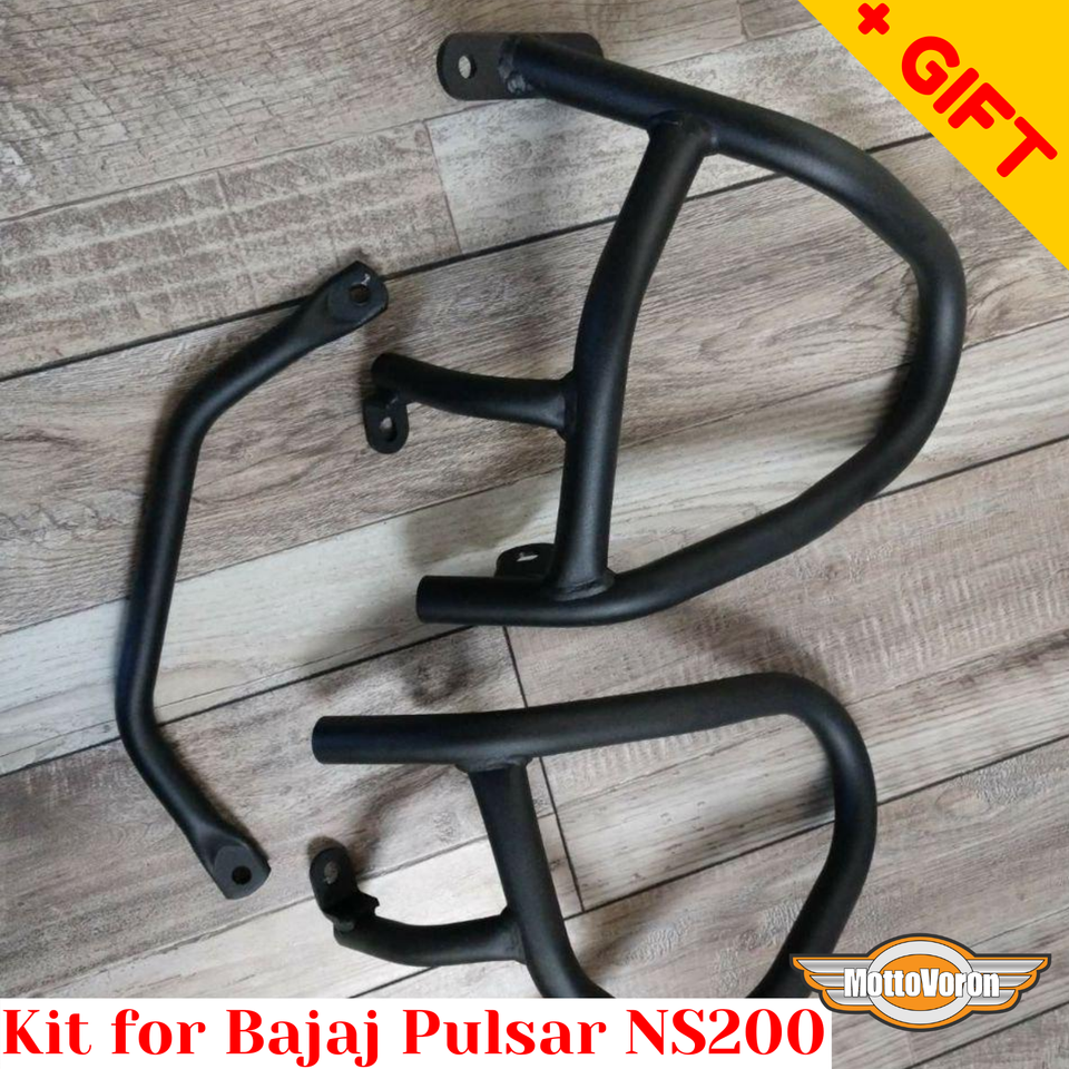 For Bajaj Pulsar 200 NS Crash bars Rear rack Rouser 200 NS Engine guard ...
