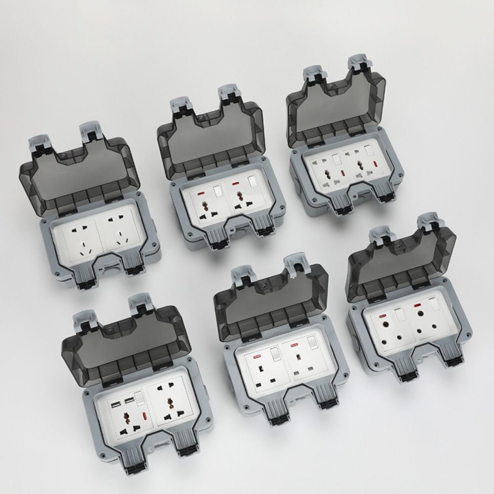 13A 2 Gang Power Socket Electrical Outlet Switched Double Socket Wall ...