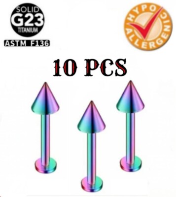 X10 Chrome Labret Body Piercing Bar Jewelry Jewellery 16G Barbell Cheek ...