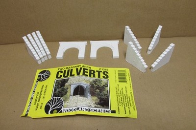 2 NEW HO SCALE WOODLAND SCENICS MASONRY ARCH CULVERTS #C1263 w/ EXTRA ...