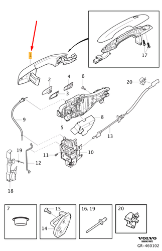 VOLVO V60 MK2 Front Left Door Exterior Handle 39849157 NEW GENUINE | eBay