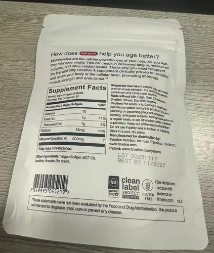 (Pack-2) Time-Line Longevity Supplement Mitopure Urolithin A 120 ...