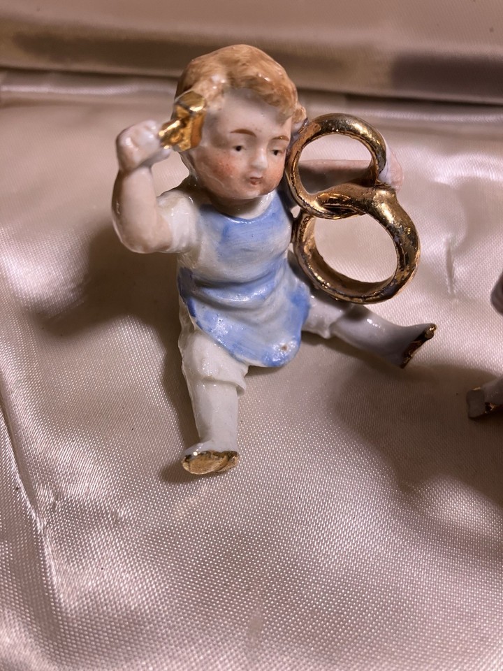 2 ANTIQUE GERMAN CAKE TOPPERS BISQUE Children WEDDING Decorations ...
