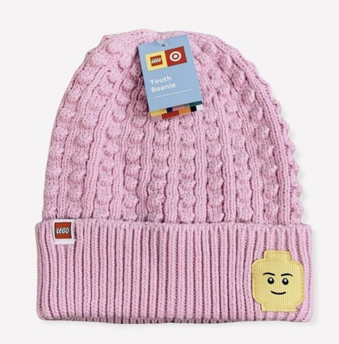 Lego X Target Youth One Size Pink Beanie Hat Knit Minifigure Patch ...