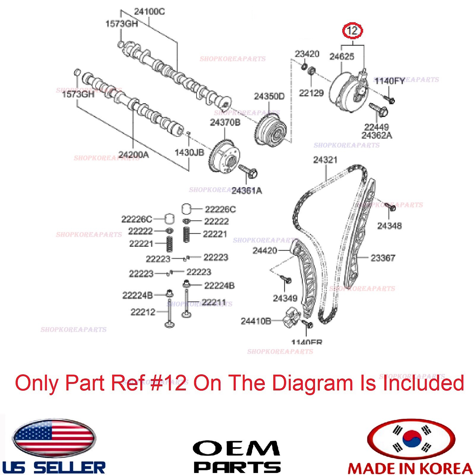 Genuine Engine Variable Valve Timing Solenoid OEM HYUNDAI KIA *See ...