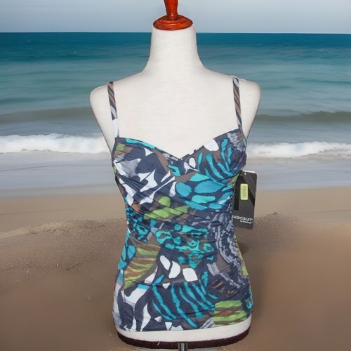 MagicSuit by MiracleSuit Women's 8 Tankini Swim Top Turquoise Blue ...