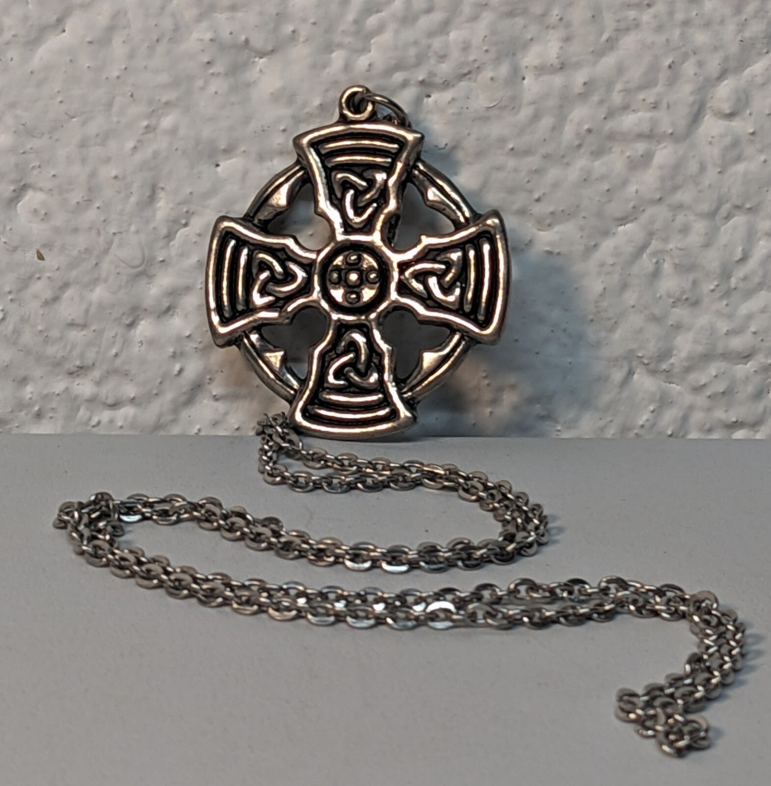 Cornish Celtic Knotwork Pewter Cross necklace By St. … - Gem