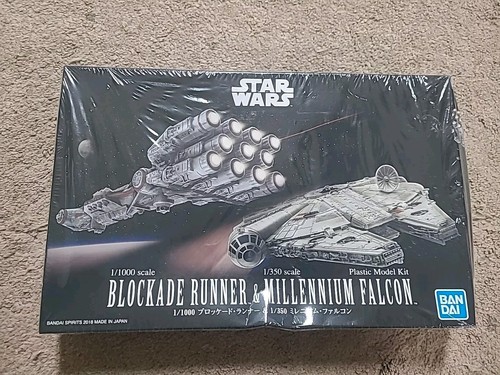 Bandai Star Wars Blockade Runner & Millennium Falcon Plastic Model Kit ...