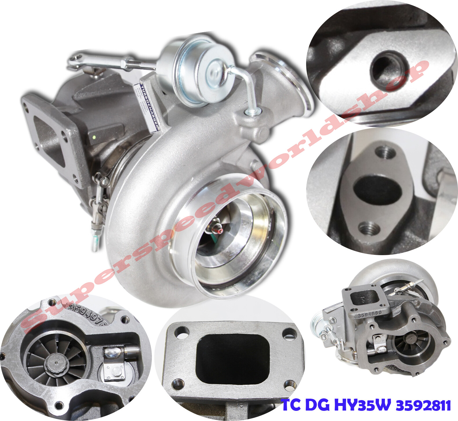HY35W 3592811 Diesel Turbo for 00-02 Cummins Dodge RAM 6BTA 125HP T3 ...