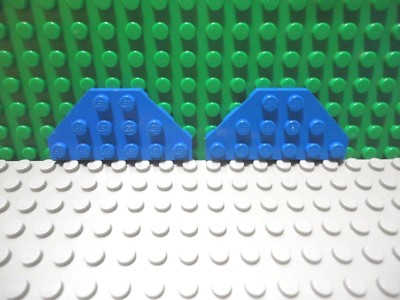 Lego 2 Blue 3x6 wedge plate with cut corners wings ship | eBay