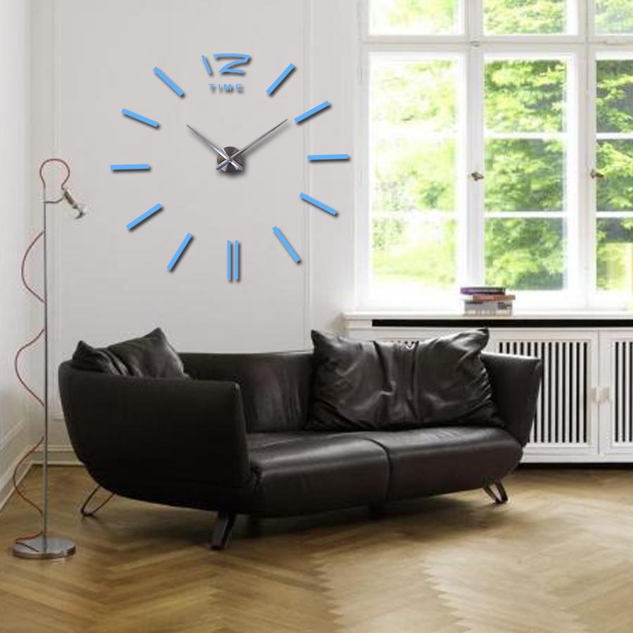 Big 3D Wall Clock Decal Sticker Huge Home DIY Large Room Watch Decor ...