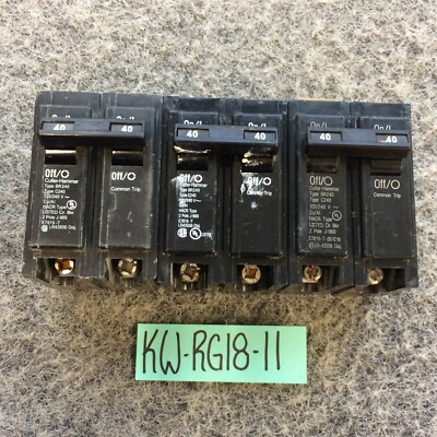 Lot of 3 Cutler-Hammer BR240, C240-Circuit Breaker 120/240 VAC -40A ...