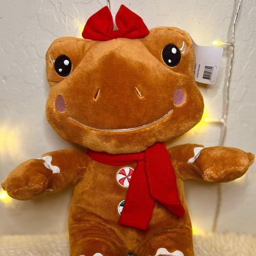 🌲 NWT Build a Bear Gingerbread Frog 2024 With Red Scarf and Bow QUICK ...