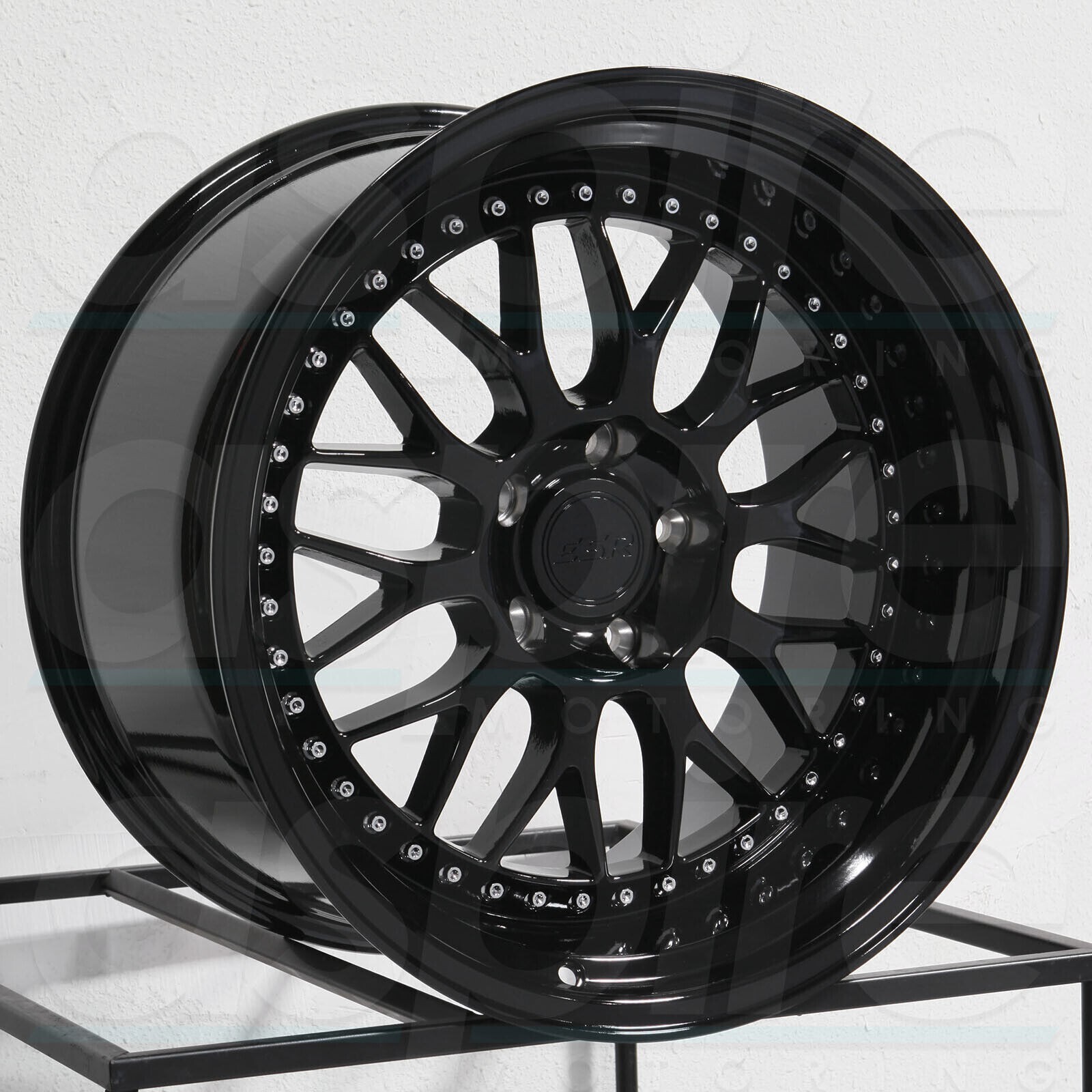 19" ESR SR01 Gloss Black Wheels 19x10.5 +22 5x120 Deep Dish Rims Set 4 ...