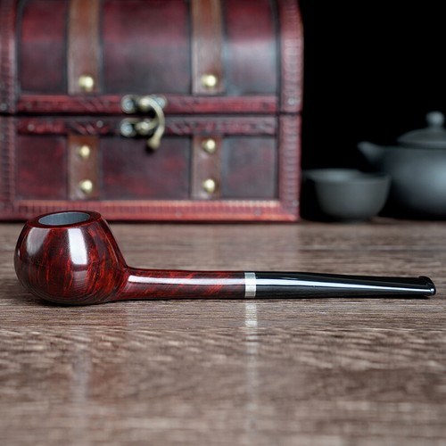 Briar Straight Stem Smoking Tobacco Pipe Smooth Finished Tomato Shape ...