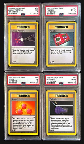 1999 Pokemon Base Set 1st Edition Trainer Lot Pokédex Revive PSA Graded ...