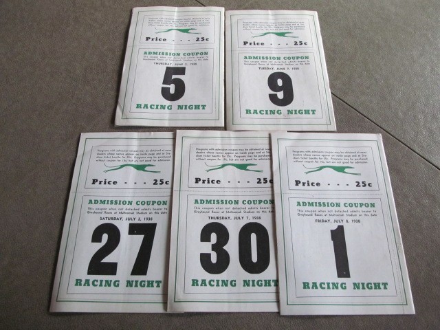 Lot of 5 GREYHOUND DOG RACING 1938 PROGRAMS-Multnomah Kennel Club-Nice ...