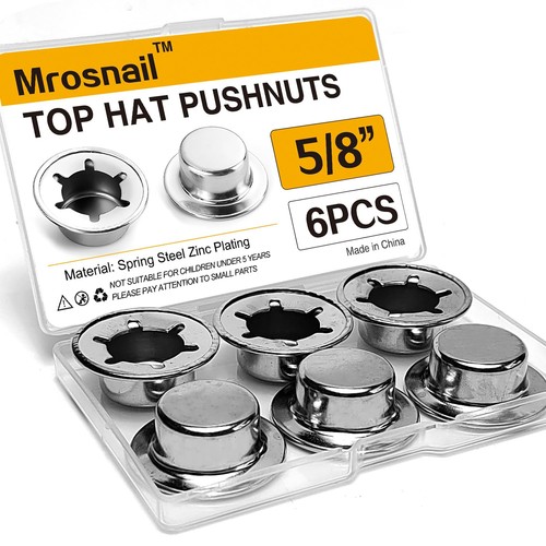 6PCS 5/8” Push Nuts Axle Cap, Push on Pushnut Spring Steel Permanent ...