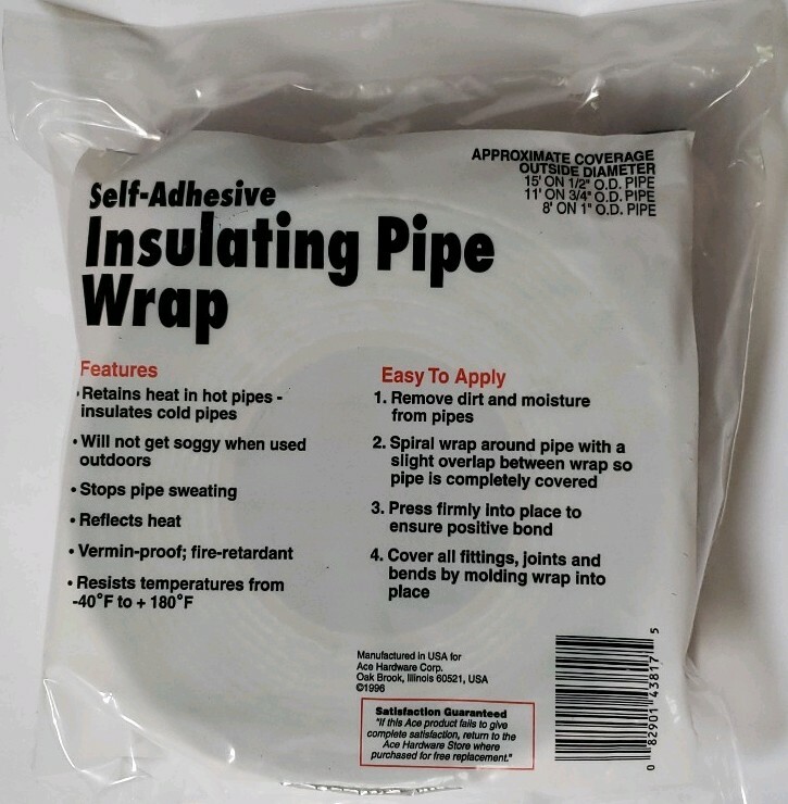 Ace Self-adhesive Insulating Pipe Wrap ( 2in. Wide X 1/8in. Thick X ...