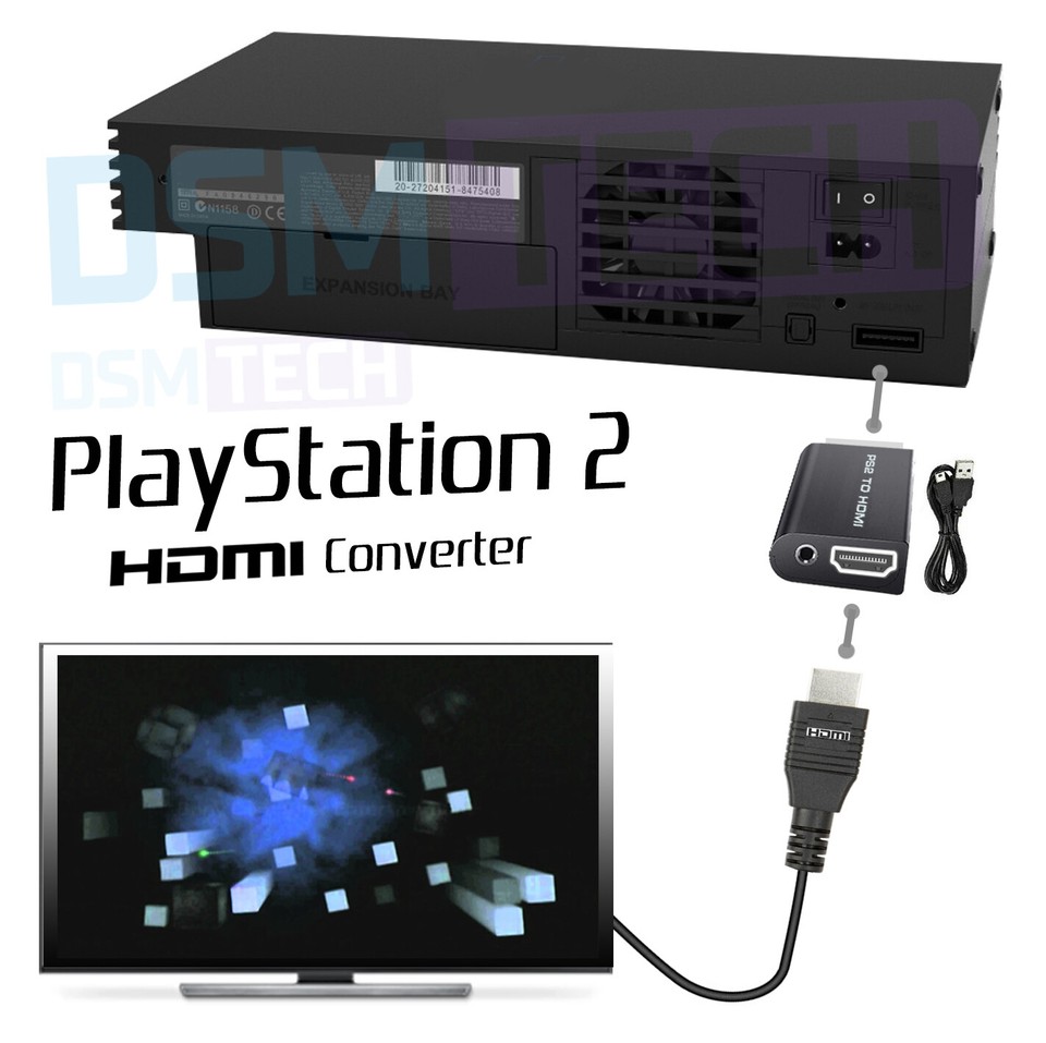 PlayStation 2 PS2 to HDMI Converter Adapter Adaptor Cable HD RCA AV ...