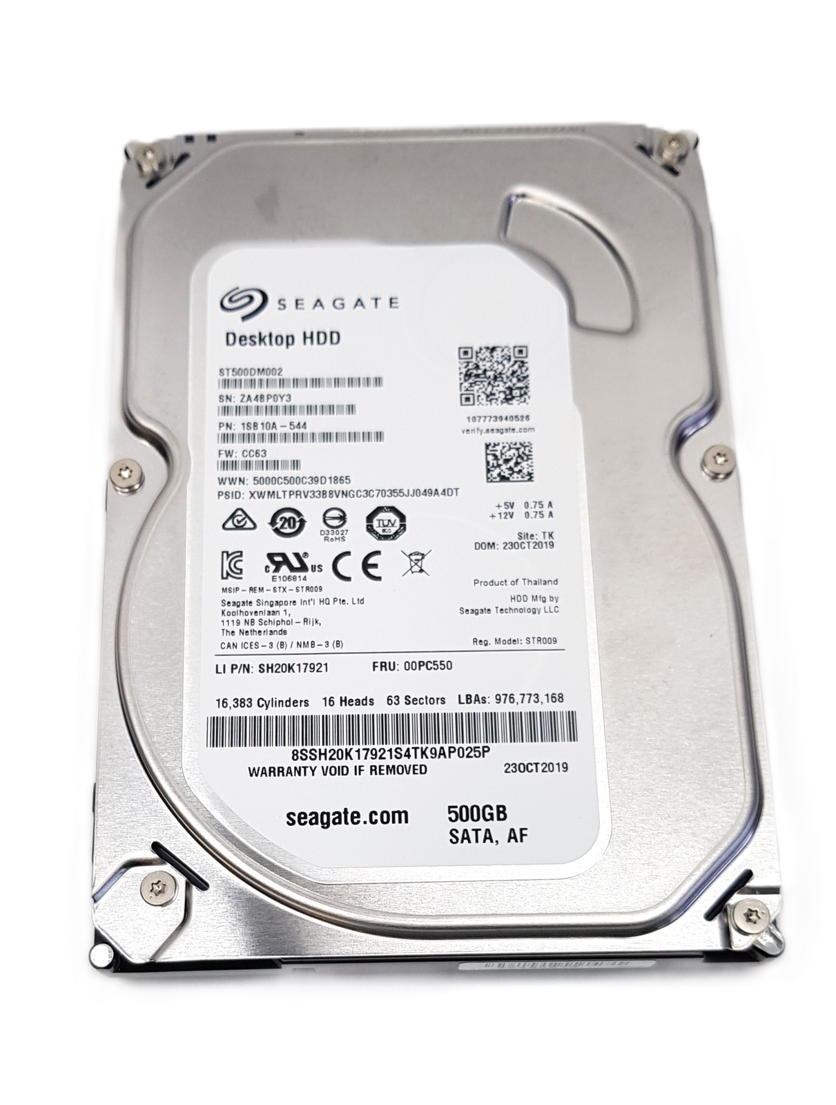 Seagate ST500DM002 3.5" 500GB 7200RPM SATA HDD Internal Hard Drive ...