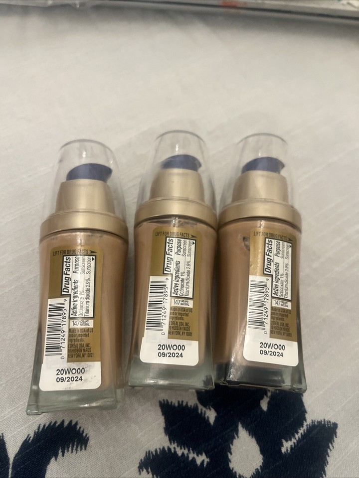 3 Loreal Visible Lift Serum Absolute Foundation # 147 Creamy Natural ...