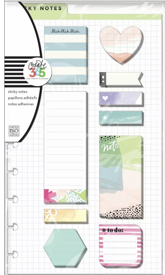 Happy Planner Sticky Notes 200/Pkg-Remember - Classic, 10 Designs/20 ...