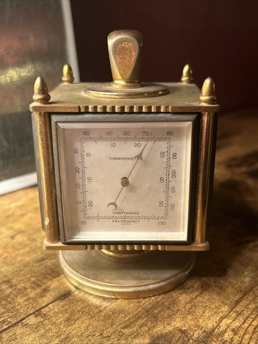 FINE IMHOF BRASS WEATHER STATION CLOCK BAROMETER HYGROMETER SWISS-SALEM ...