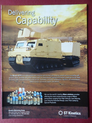 2010'S PUB ST KINETICS BRONCO ATTC ARMOURED TRACKED VEHICLE ORIGINAL AD ...