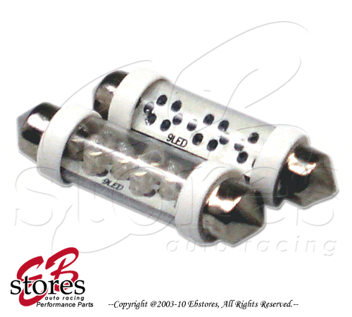 Set of 2pc White Dome Light Festoom 9 LED Bulbs 6451 561 563 - 39mm 1 ...