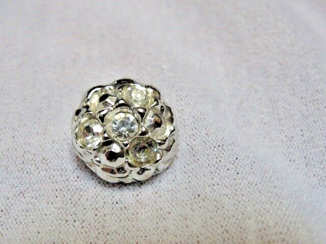 Vintage Set 4 Rhinestones Silver Dome Buttons 5/8” | eBay