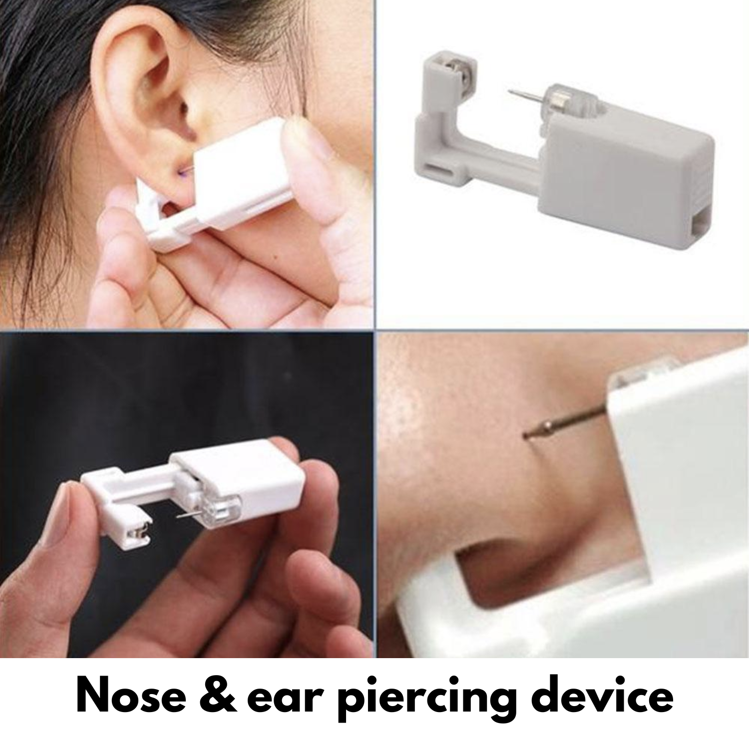 Disposable Nose Ear Piercing Unit Earring Gun Kit DIY Home Piercer ...