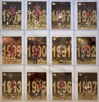 1998 Michael Jordan Upper Deck Gatorade Promo Gold Jumbo 12-Card ...