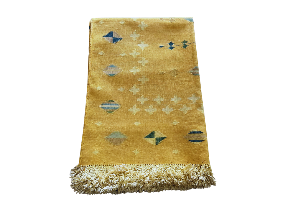 HANDWOVEN Cotton Panja Dhurrie AREA RUG 6x9FT INDIAN Modern Decor ...