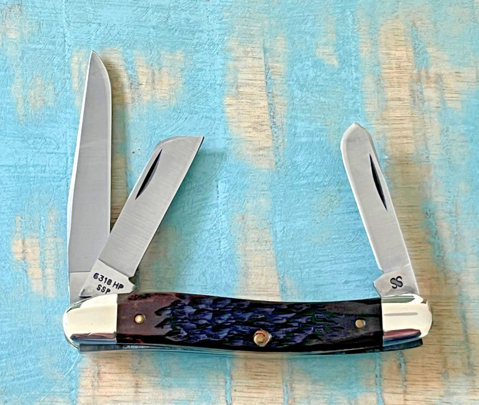 VINTAGE CASE XX 6318 SH SP SSP ~ MEDIUM STOCKMAN KNIFE ~ 1983 - 7 DOT ...