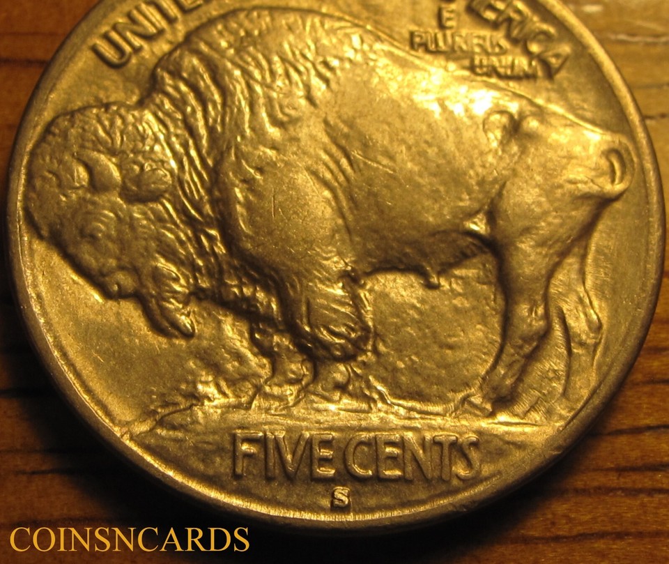 1913-S Buffalo Nickel Type 1 Full Horn Split Tail Uncirculated Monster ...