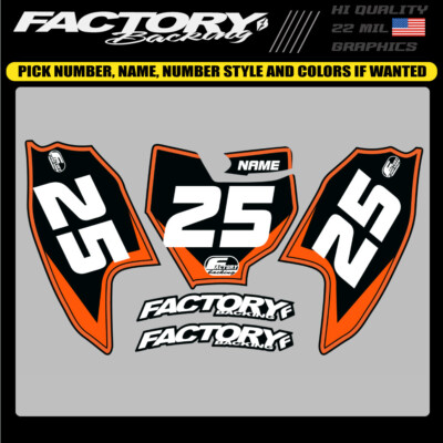 FITS KTM 65 2016 TO 2023 NUMBER PLATE GRAPHICS DECALS MX YOUR NAME ...